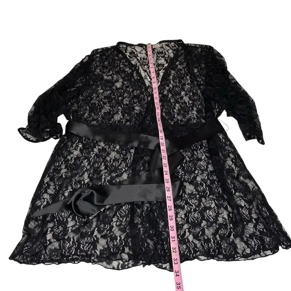 Dreamgirl | Intimates & Sleepwear | Dreamgirl Black Lace Kimono Robe ...